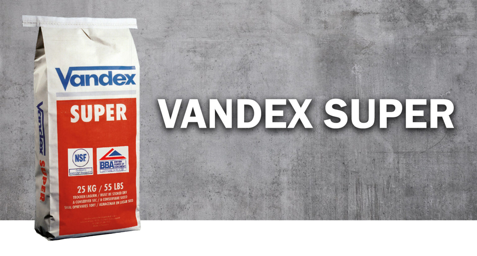 VANDEX SUPER - Vedentiivistys kristallisoitumalla - Kiinnike-Kolmio Oy